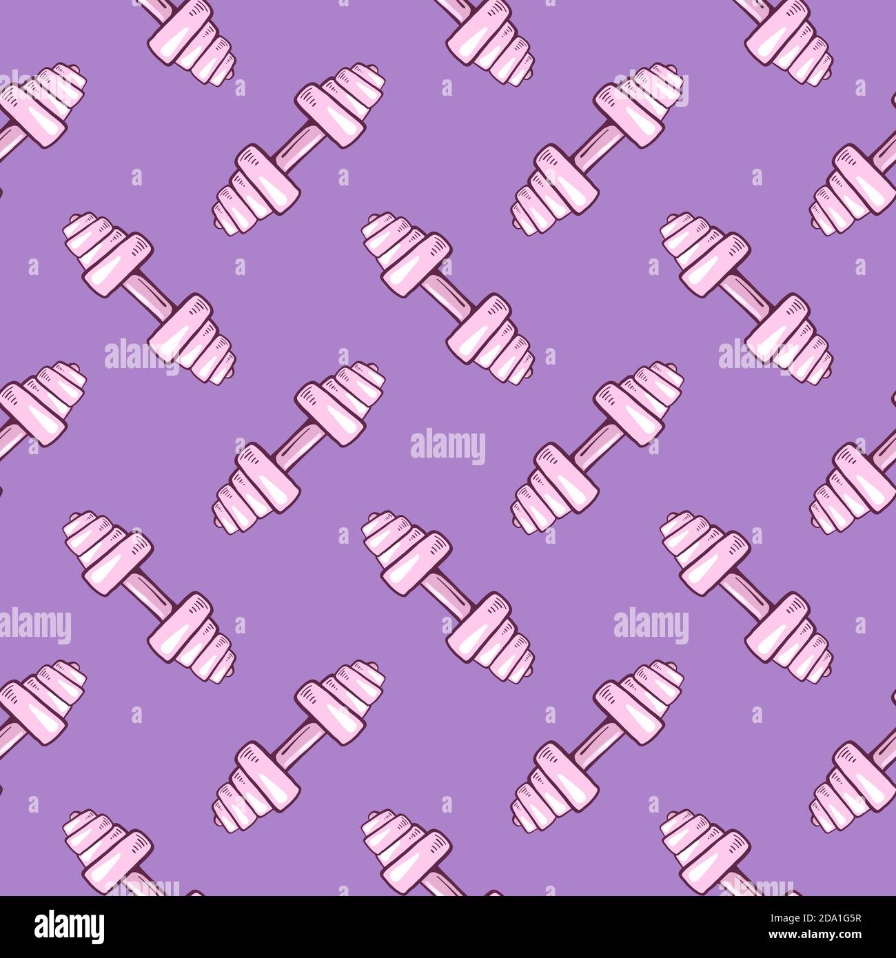 Cute barbell, seamless pattern on a purple background Stock Vector ...