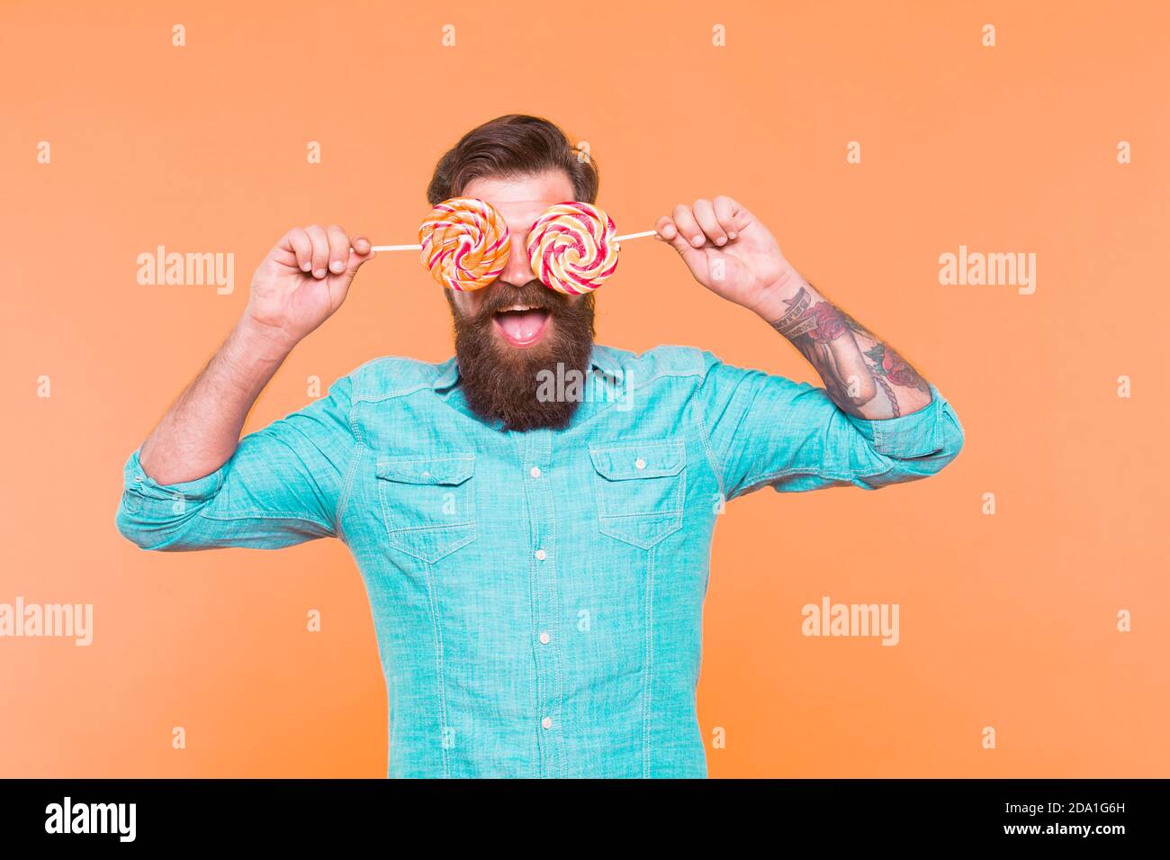 Sweet that speaks. Funny hipster hold sugar glasses. Sweet tooth orange ...