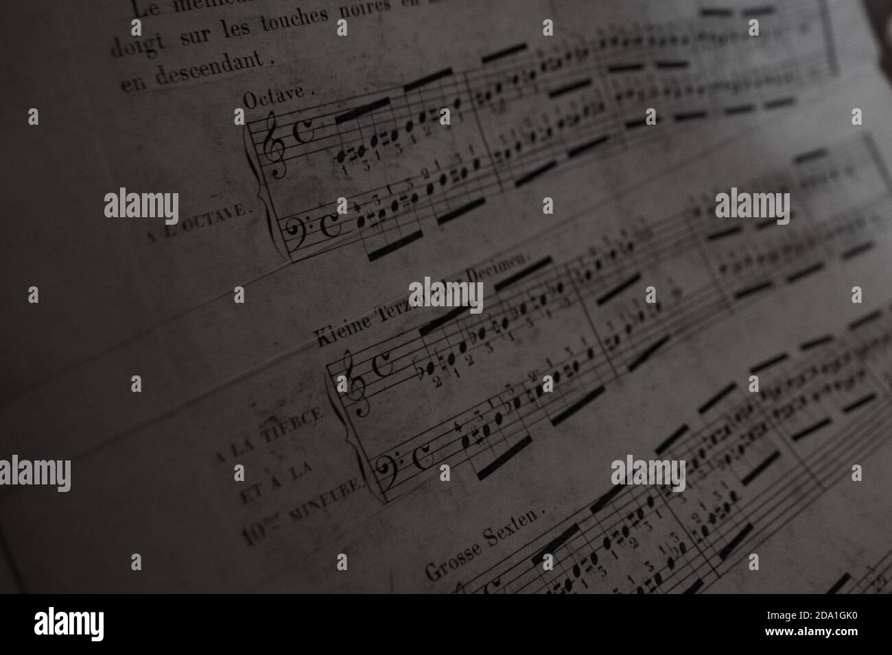 Old vintage music notes sheet for violin Stock Photo - Alamy
