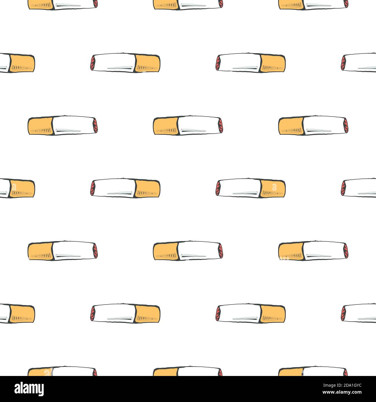 Burned out cigarette , seamless pattern on a white background Stock ...