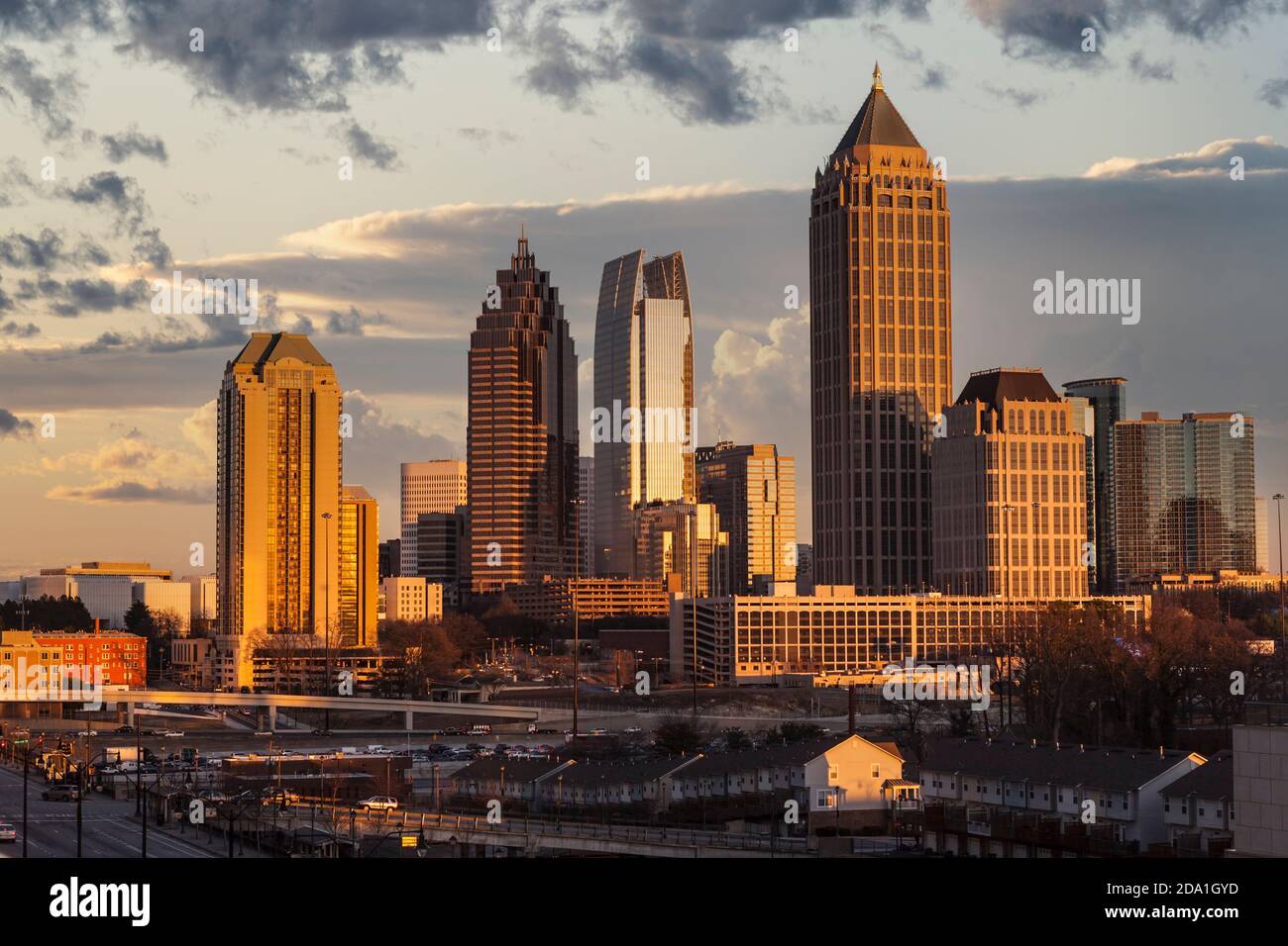 Atlanta Georgia skyline with cloudy sunset sky Stock Photo - Alamy