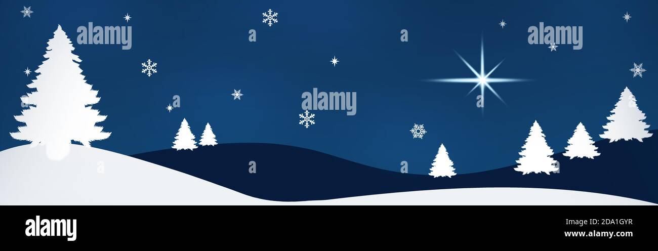 Christmas snow , stars Banner Background Stock Photo - Alamy