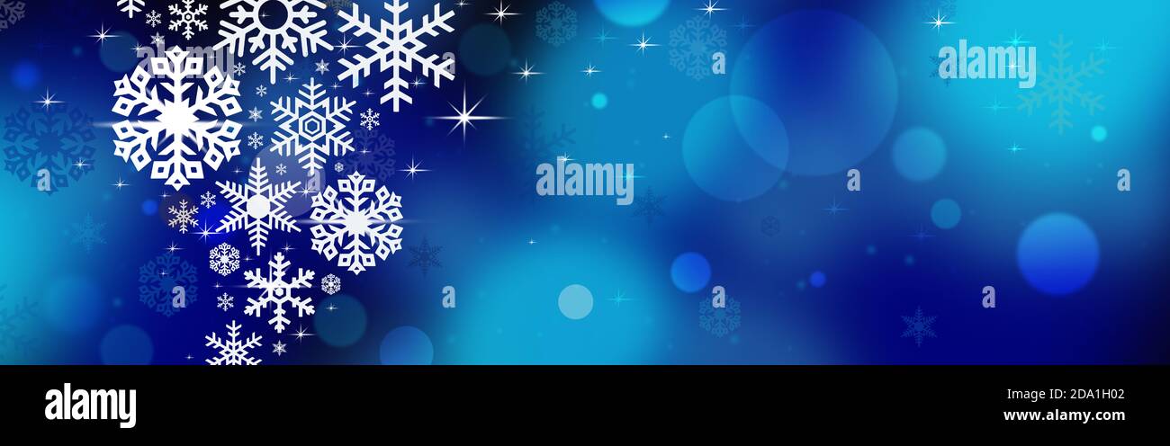 Christmas snow , stars Banner Background Stock Photo - Alamy