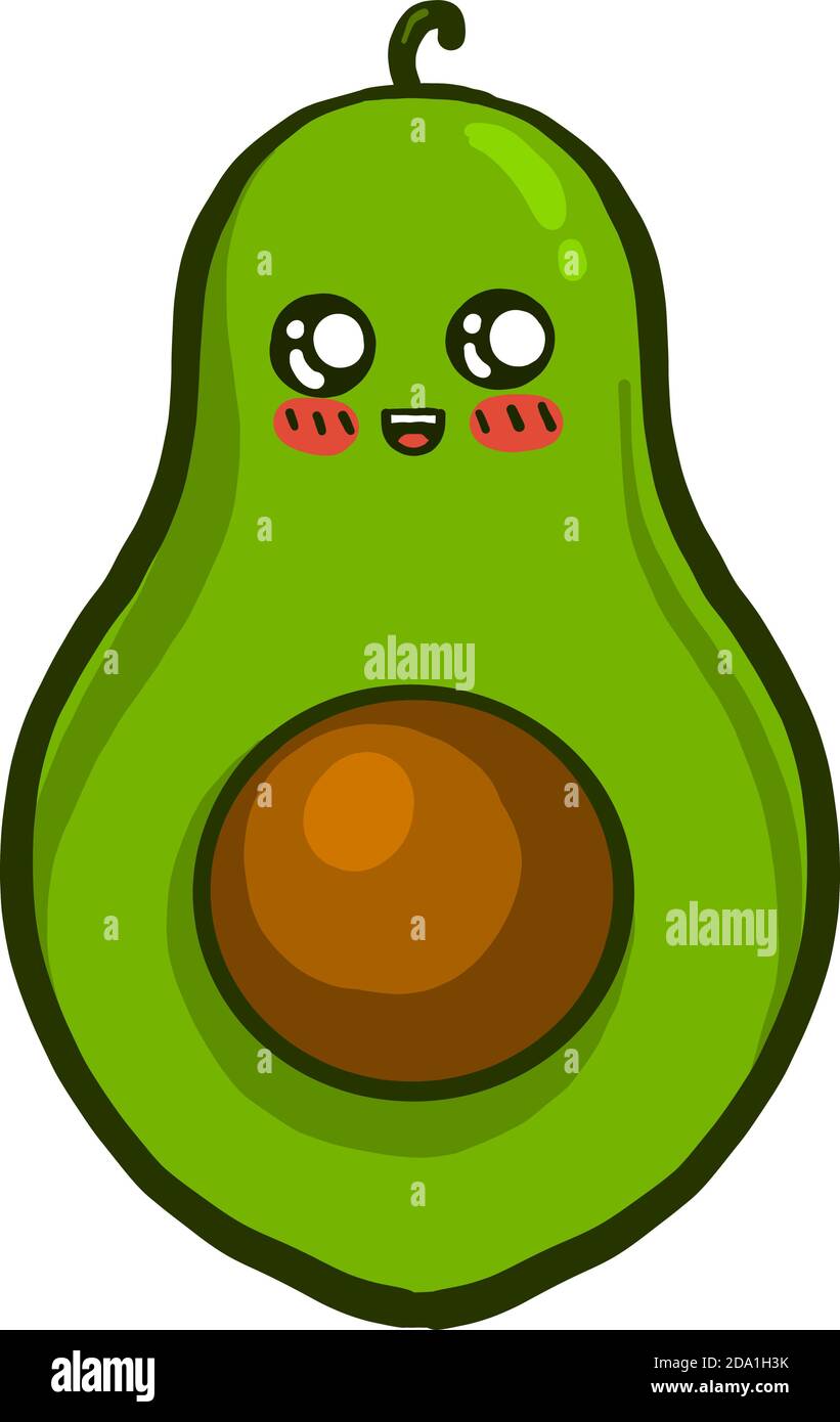 Cute avocado ,illustration,vector on white background Stock Vector ...