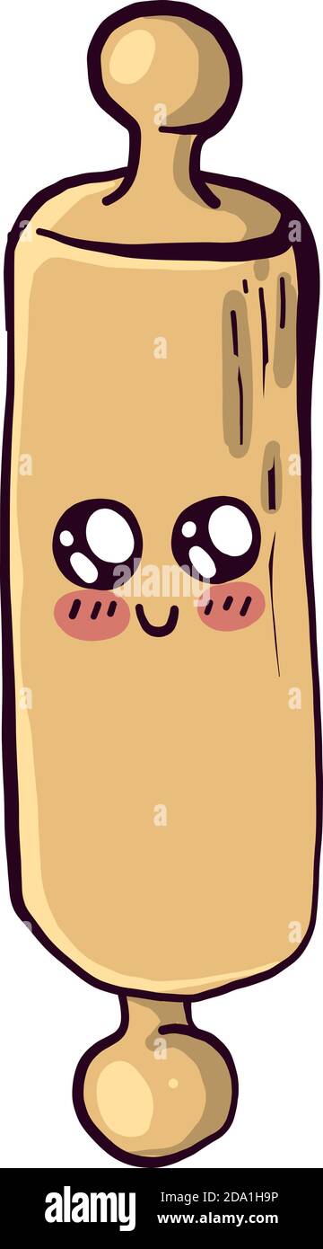 Cute rolling pin ,illustration,vector on white background Stock Vector ...