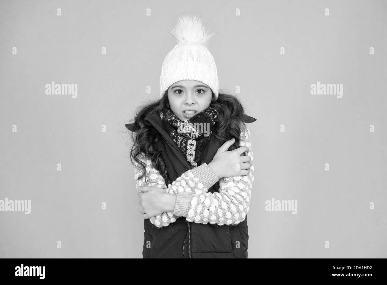 Winter girl kid wear Black and White Stock Photos & Images - Alamy