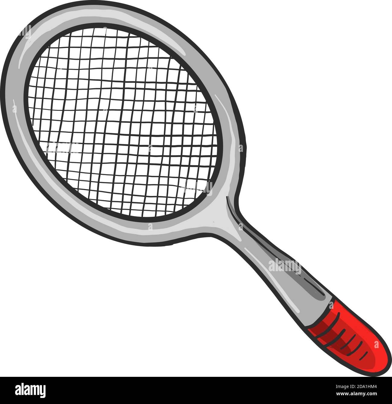 Grey tennis racket,illustration,vector on white background Stock Vector ...