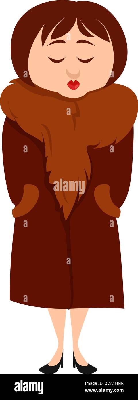 Woman in fur coat ,illustration,vector on white background Stock Vector ...
