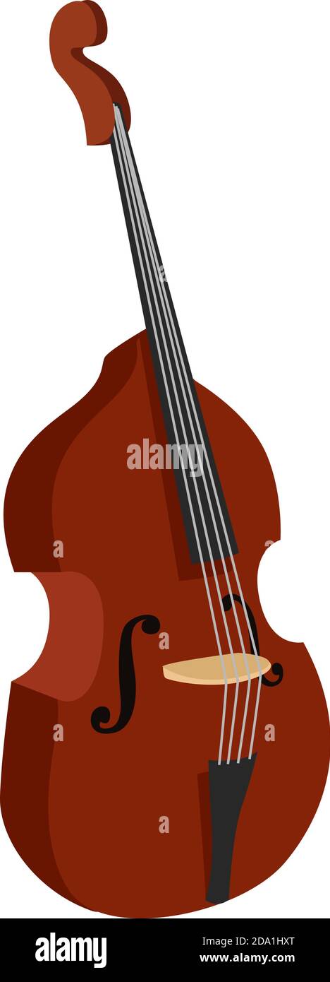 Double bass ,illustration,vector on white background Stock Vector Image ...