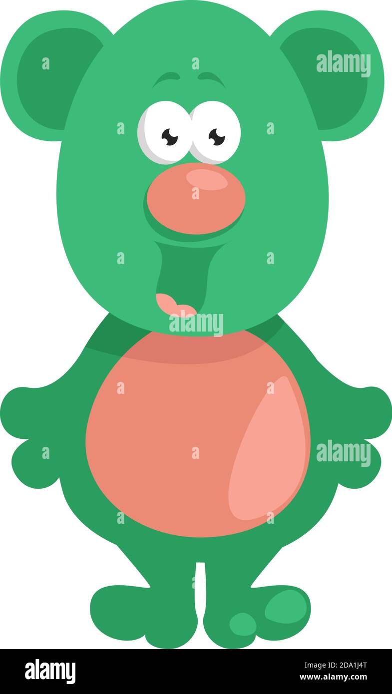 Green plush toy,illustration,vector on white background Stock Vector ...