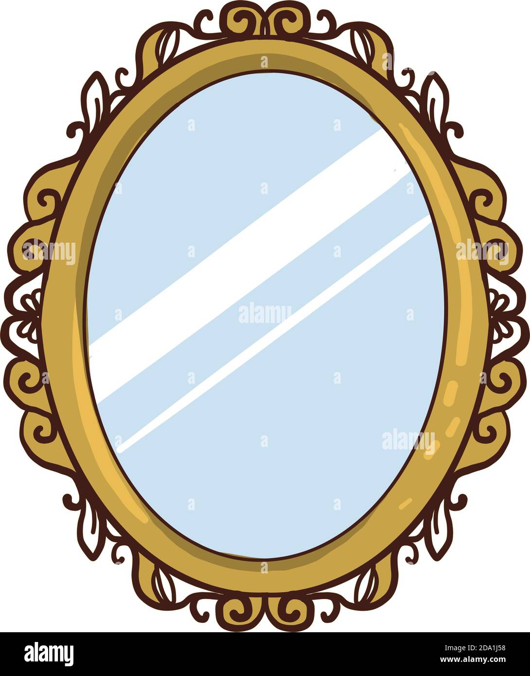 Golden mirror ,illustration,vector on white background Stock Vector ...