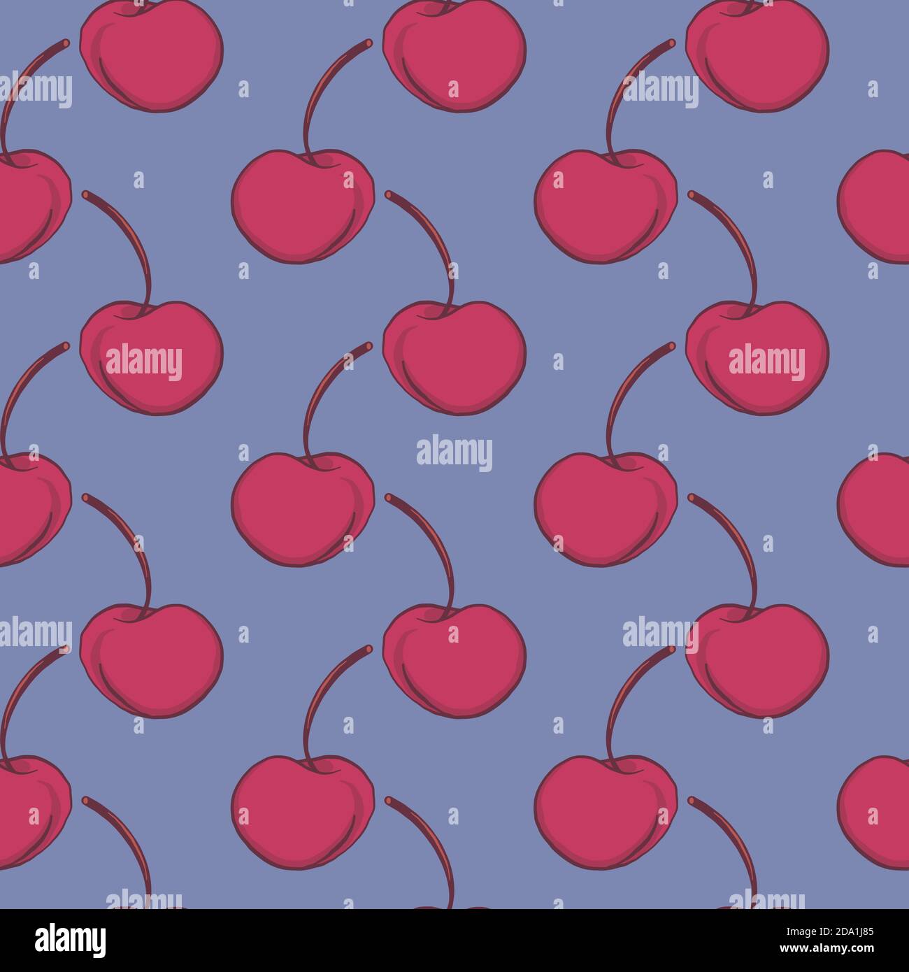 Sweet small cherry , seamless pattern on a purple background Stock ...