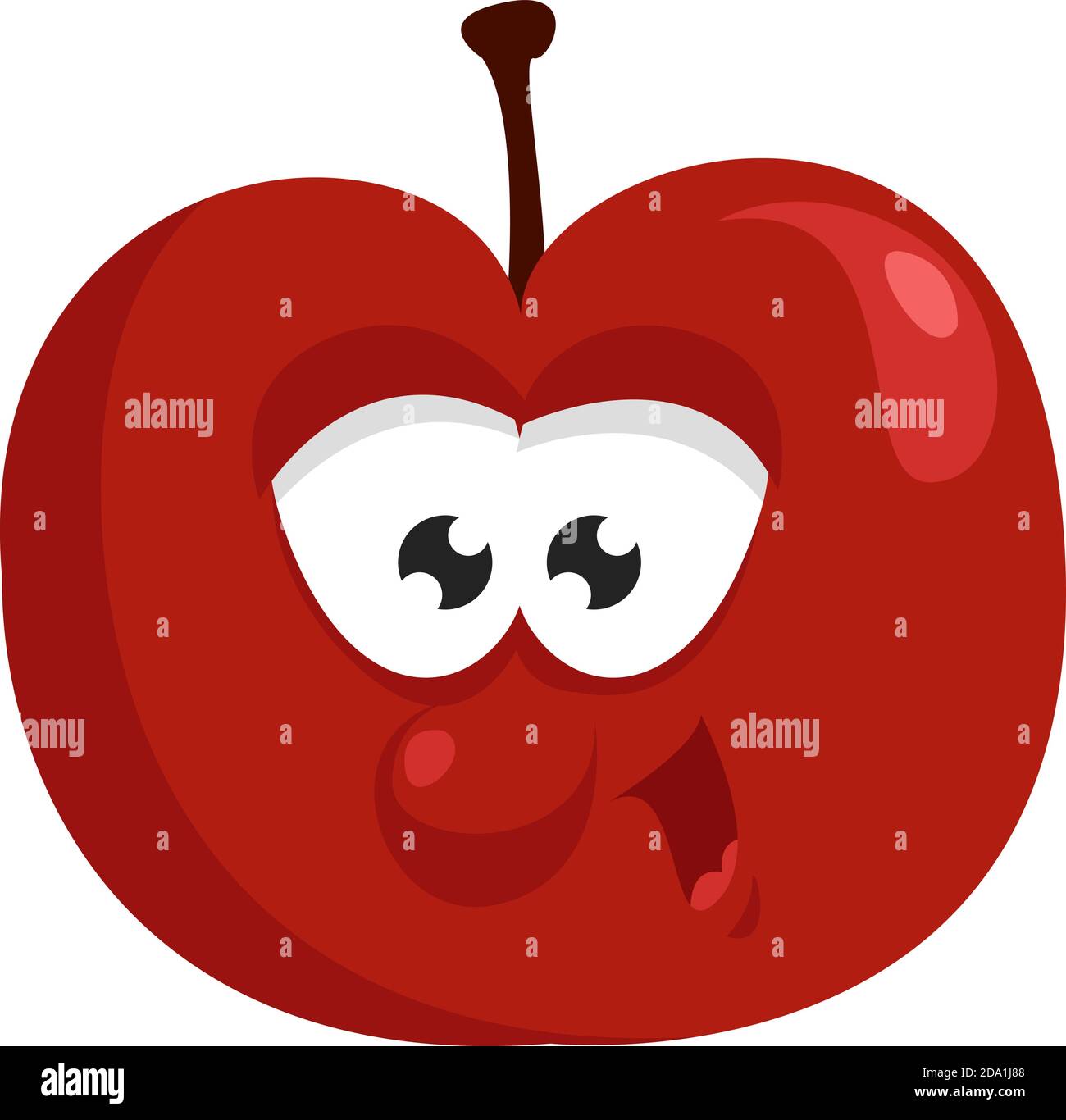Happy red apple ,illustration,vector on white background Stock Vector ...