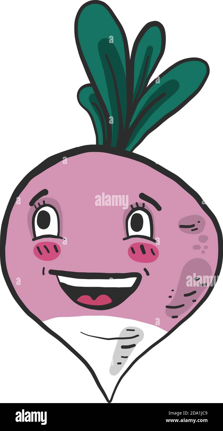 Happy turnip ,illustration,vector on white background Stock Vector ...