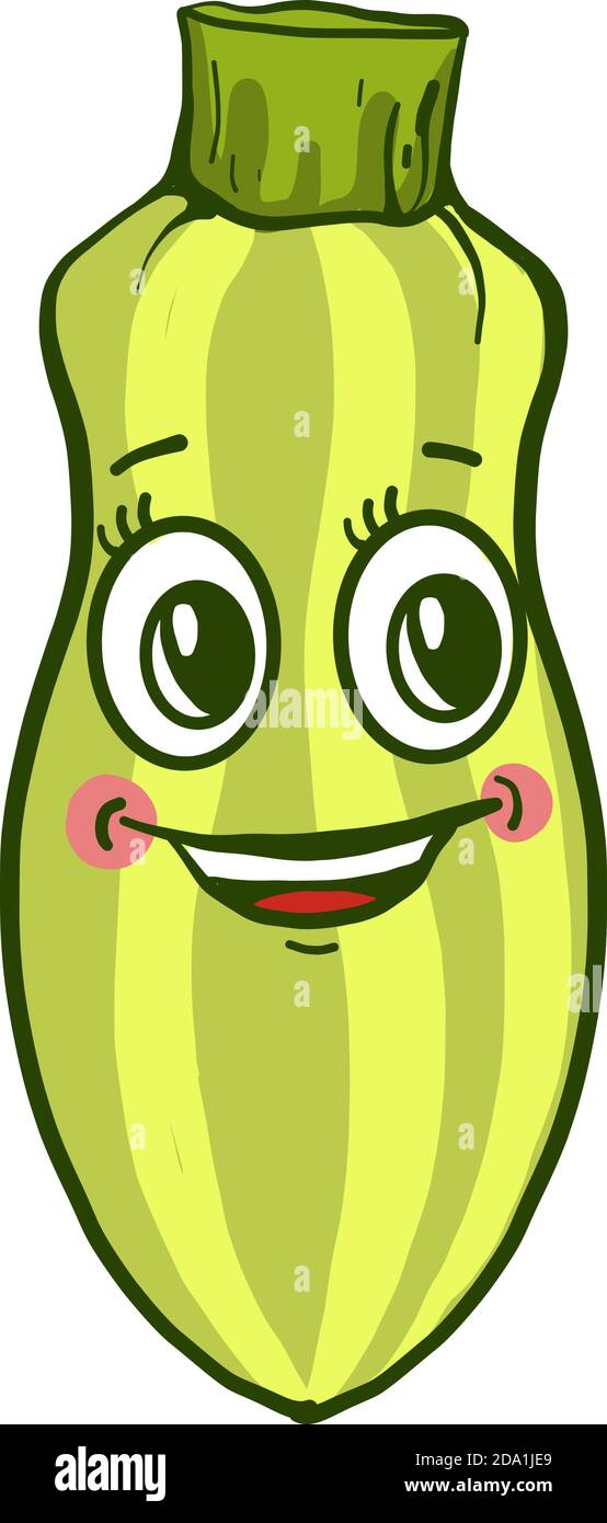 Happy zucchini ,illustration,vector on white background Stock Vector ...