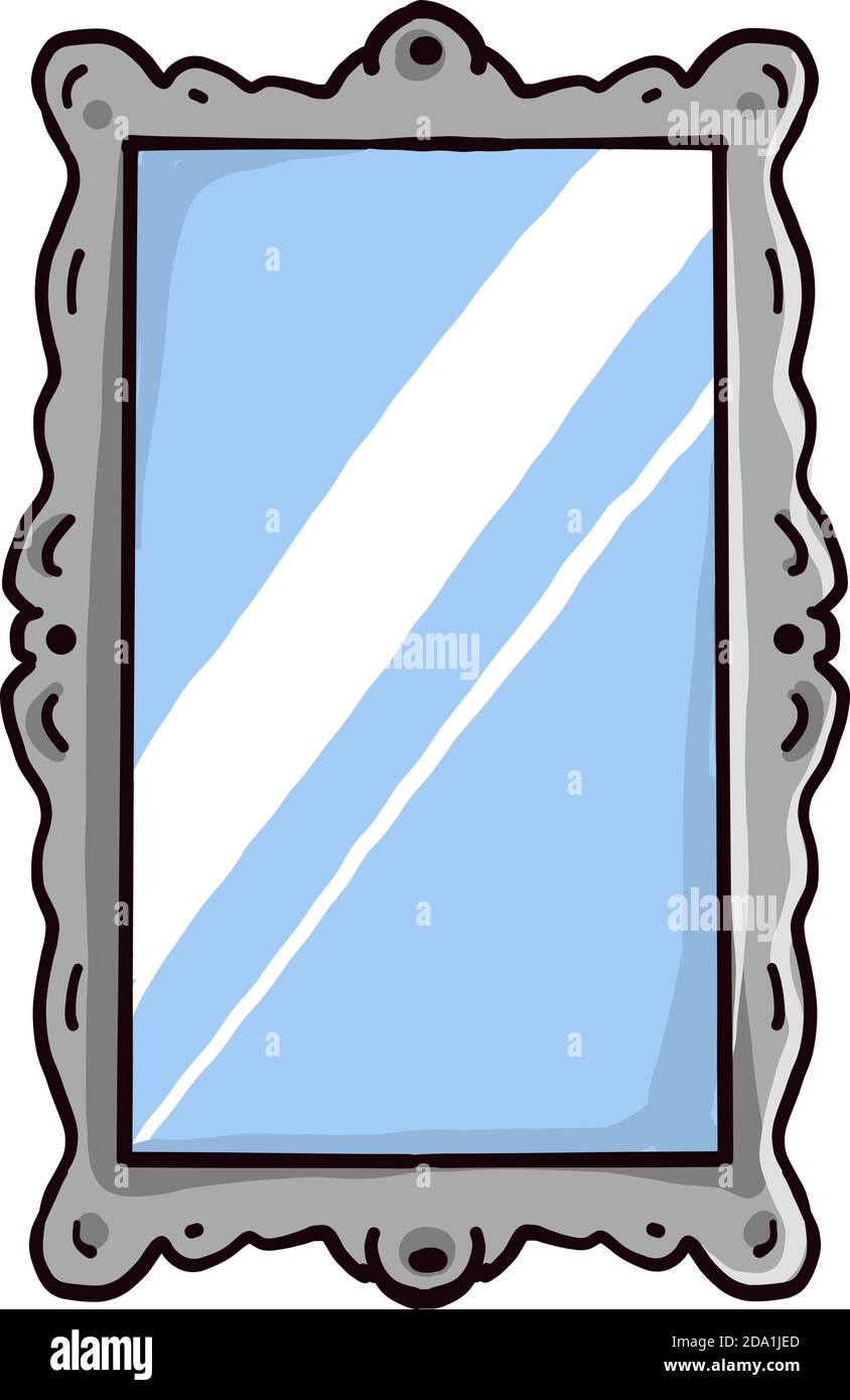 Grey mirror,illustration,vector on white background Stock Vector Image ...