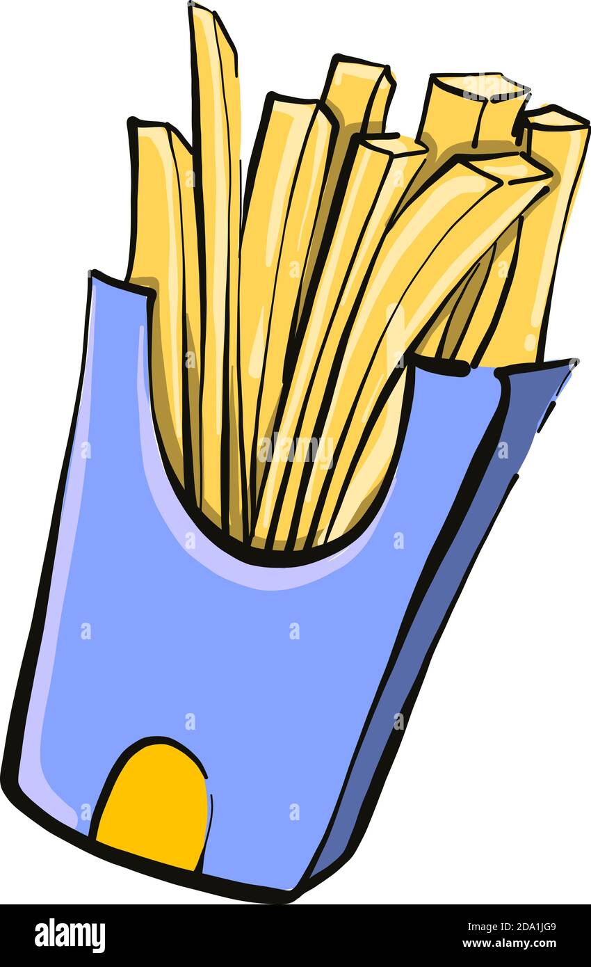 Fries in the box ,illustration,vector on white background Stock Vector ...