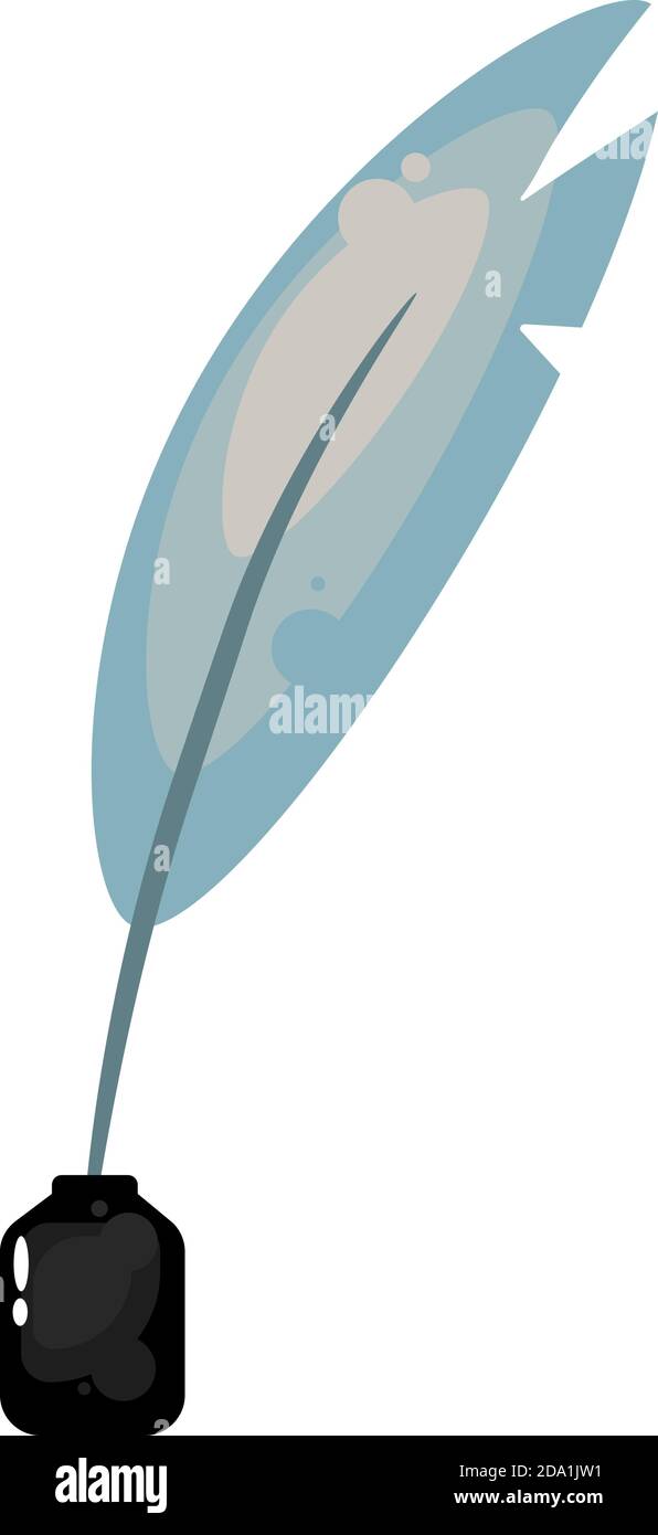 Ink with a feather pen ,illustration,vector on white background Stock ...