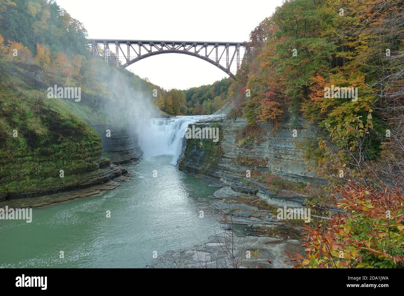 LETCHWORTH STATE PARK, NY –17 OCT 2020- View of the landmark Genesee ...