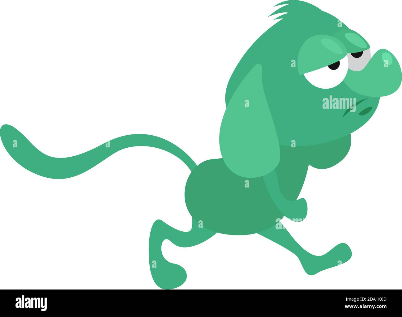 Green creature,illustration,vector on white background Stock Vector ...
