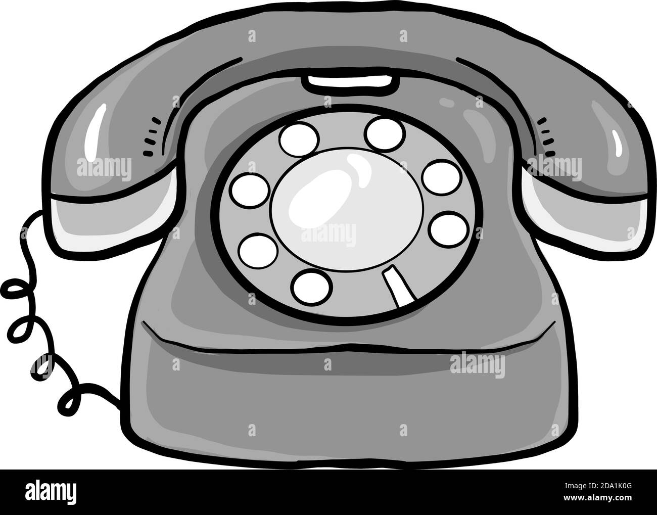 Old grey telephone,illustration,vector on white background Stock Vector ...