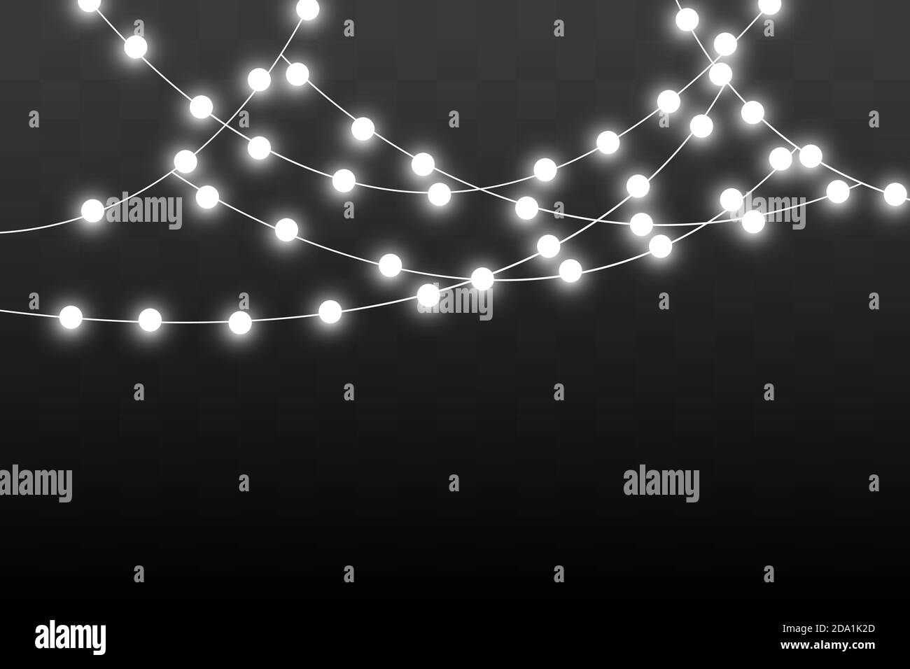 Christmas lights isolated on transparent background. Xmas glowing ...