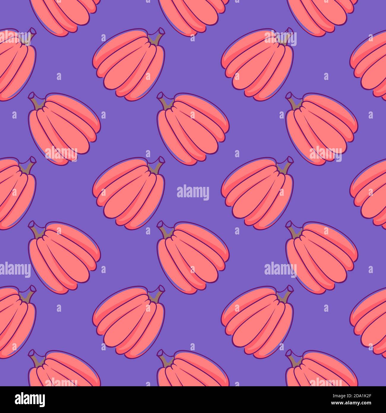 Small orange pumpkin , seamless pattern on a purple background Stock ...