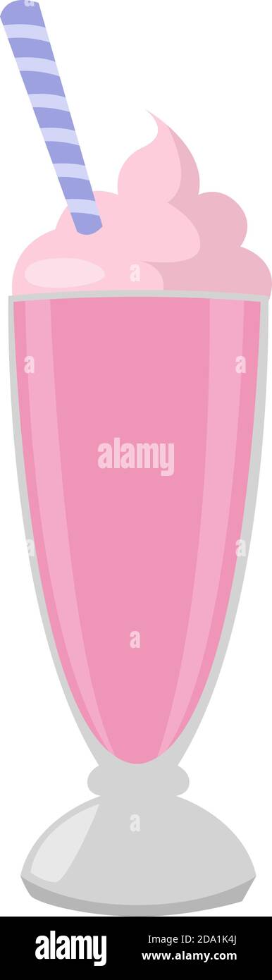Pink milkshake,illustration,vector on white background Stock Vector ...