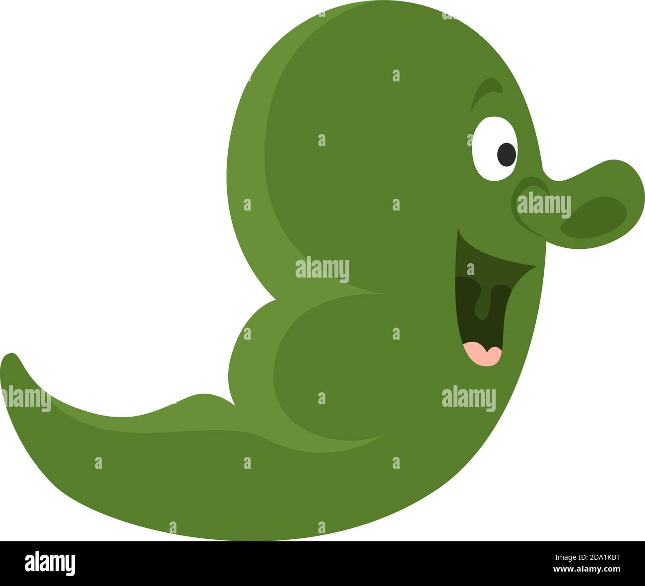 Happy green worm ,illustration,vector on white background Stock Vector ...