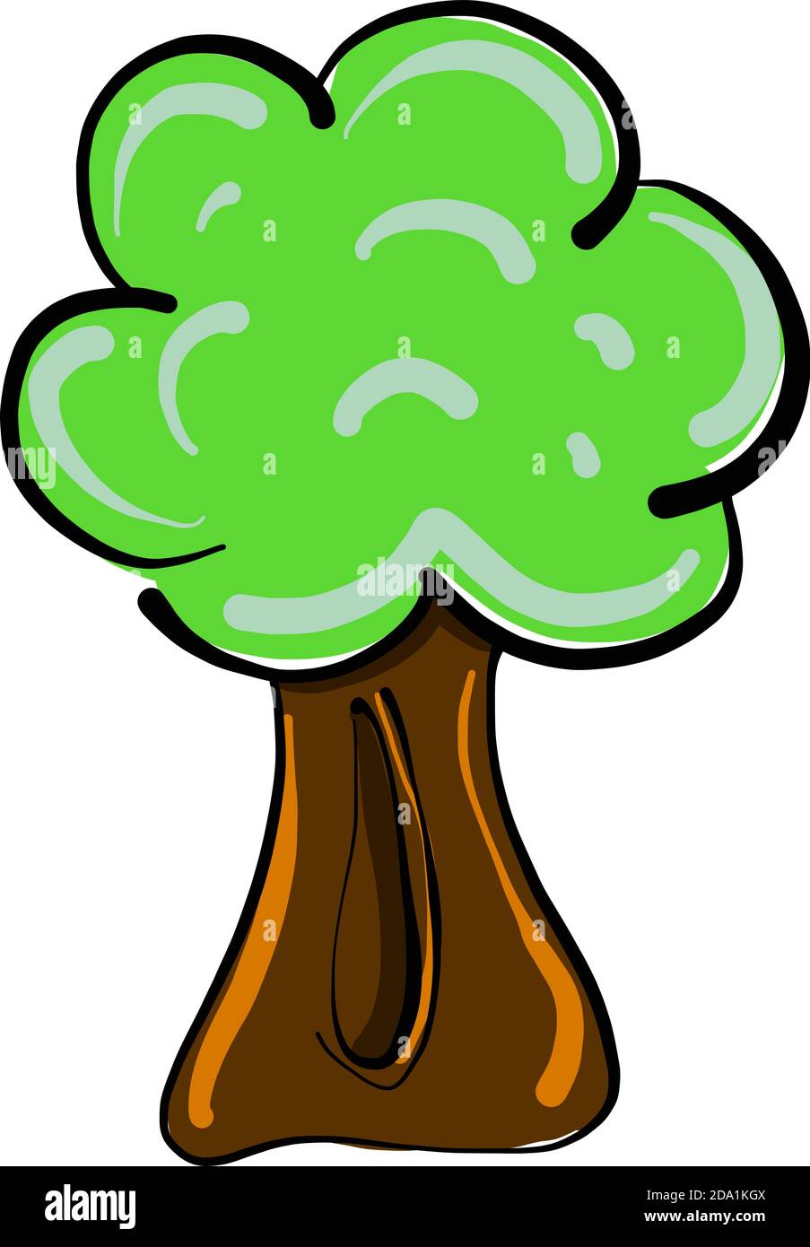 Tall green tree ,illustration,vector on white background Stock Vector ...