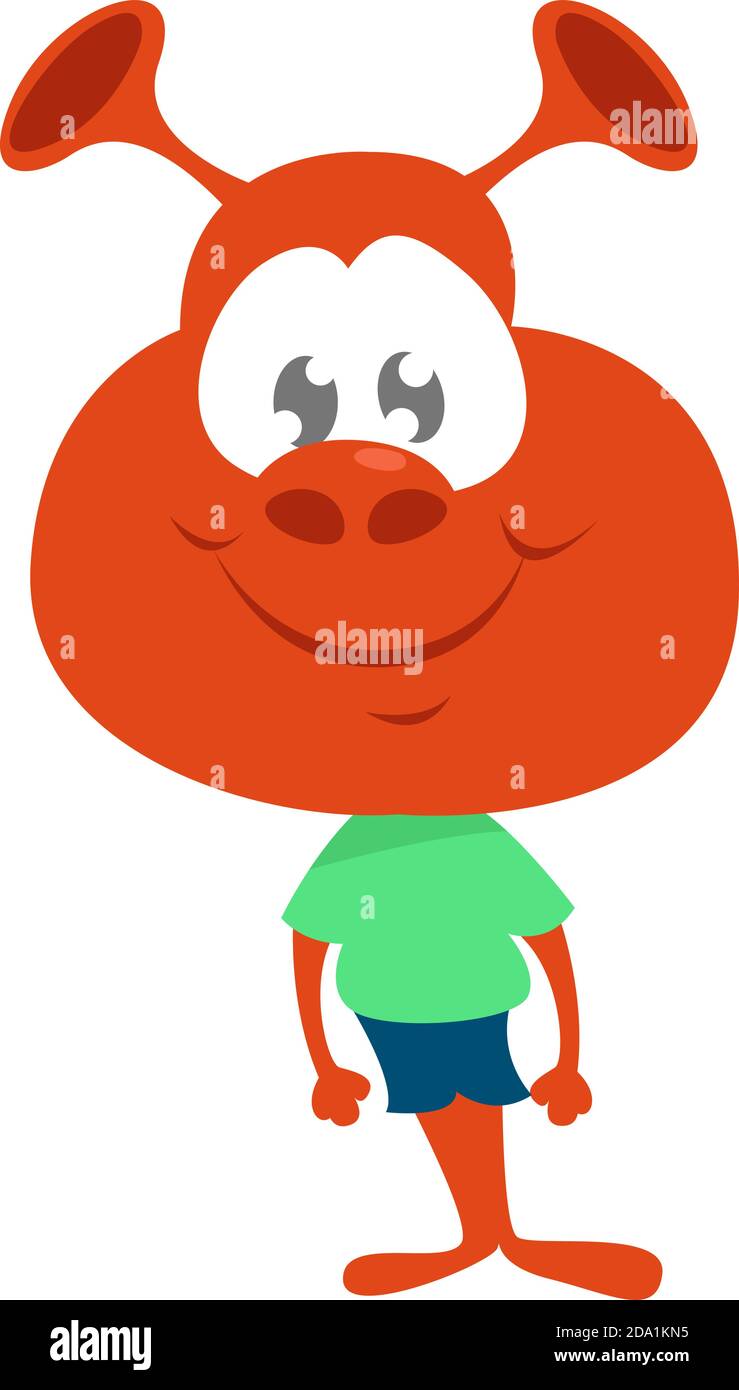 Happy red alien ,illustration,vector on white background Stock Vector ...