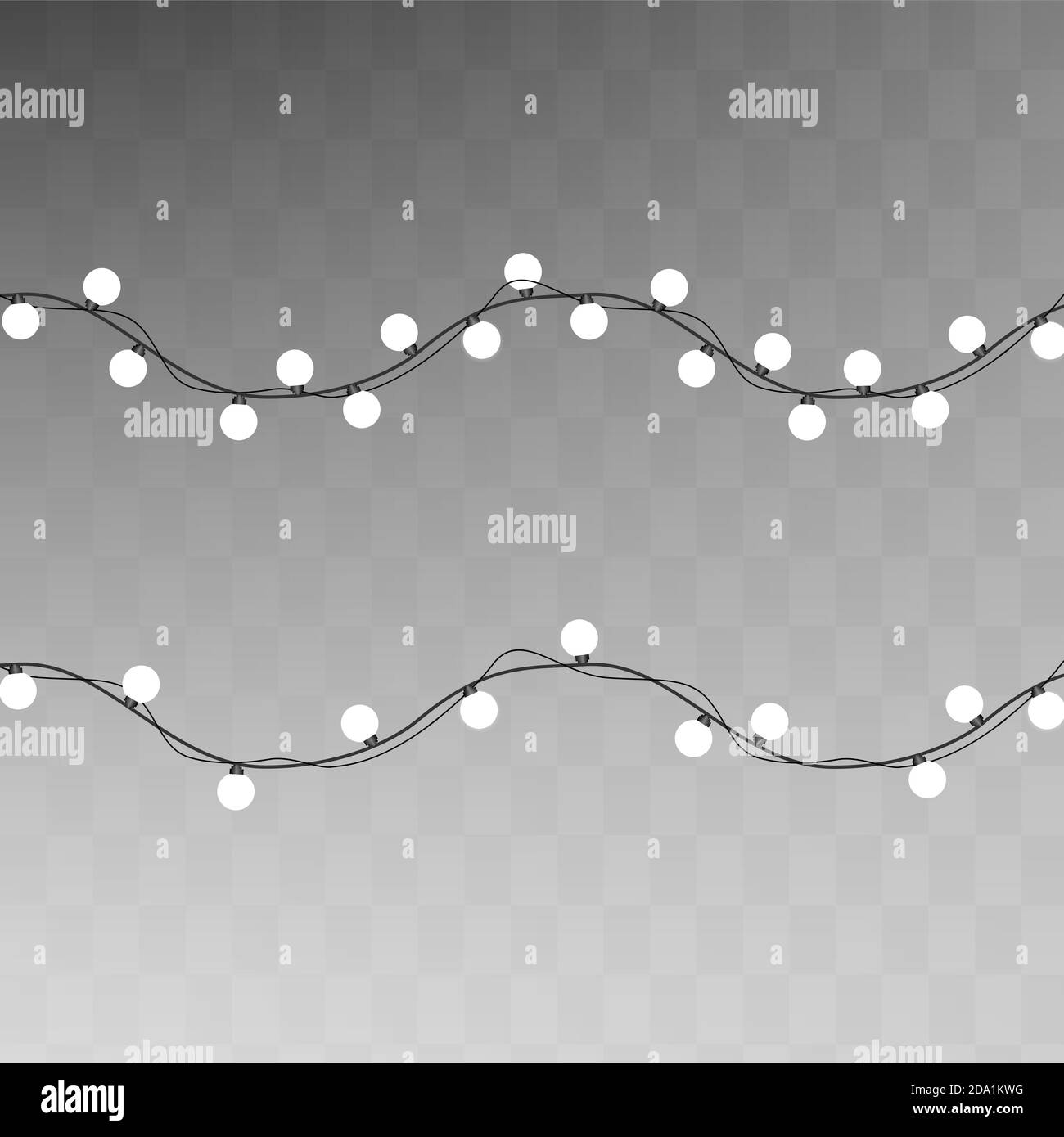 Christmas lights isolated on transparent background. Xmas glowing ...