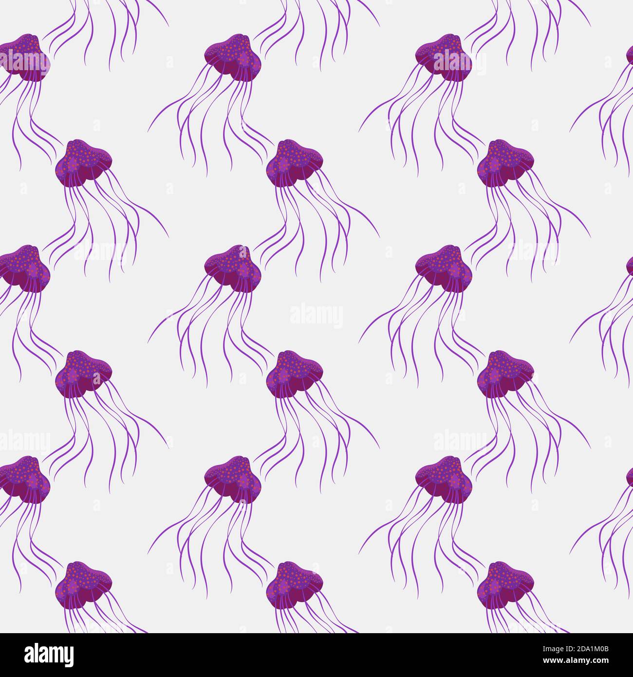 Purple jellyfish , seamless pattern on a white background Stock Vector ...