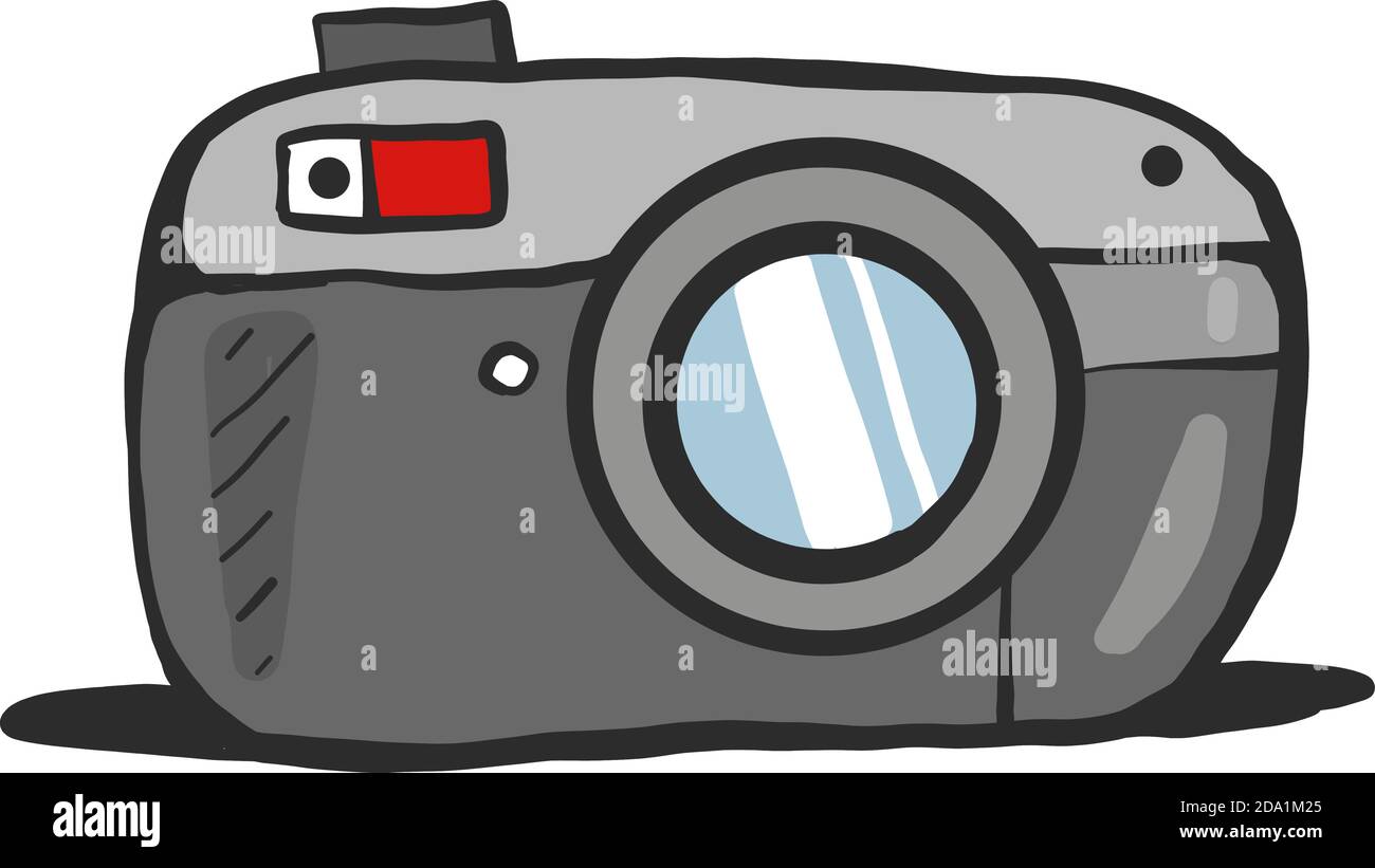 Old grey camera,illustration,vector on white background Stock Vector ...
