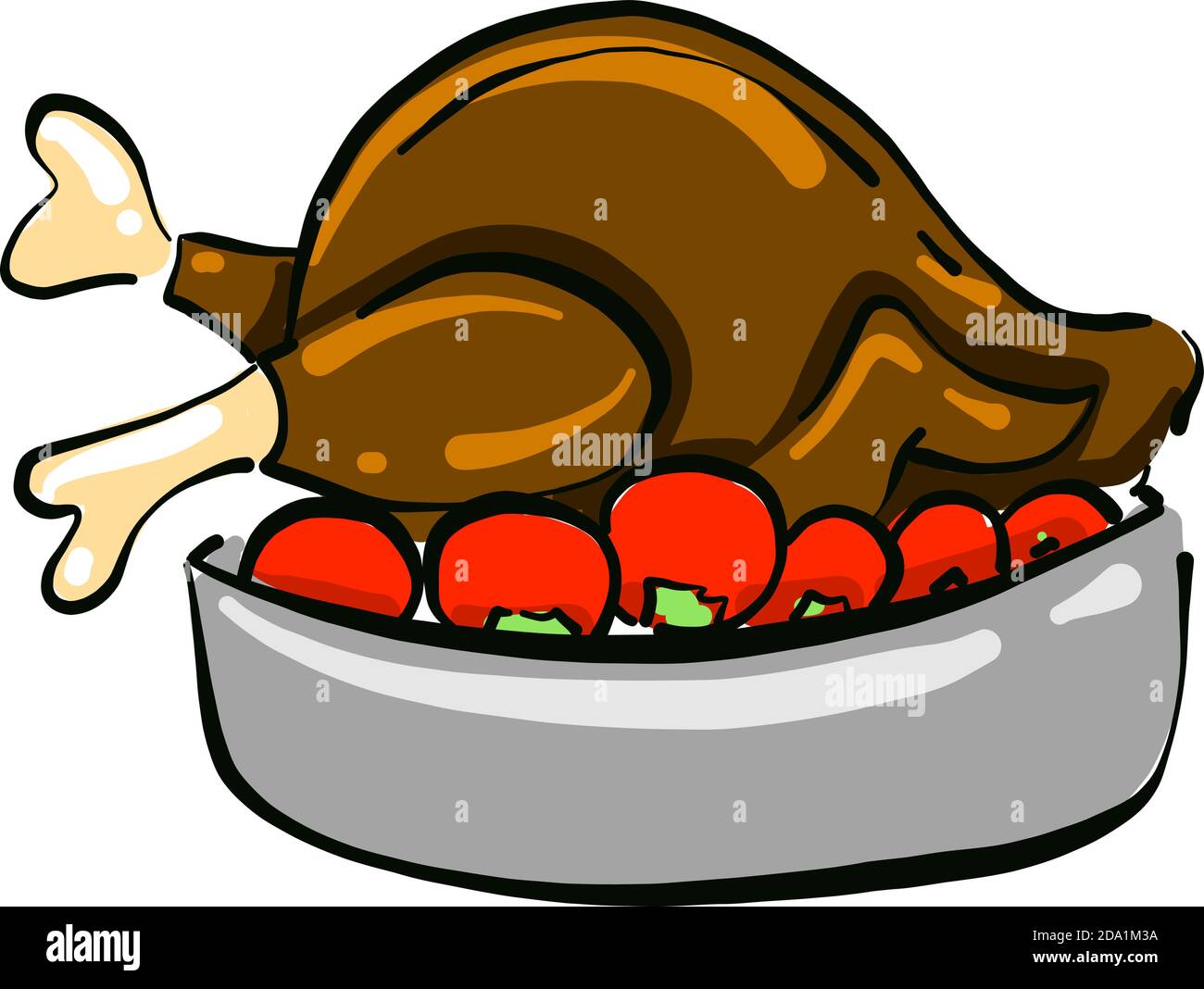 Grilled chicken ,illustration,vector on white background Stock Vector ...