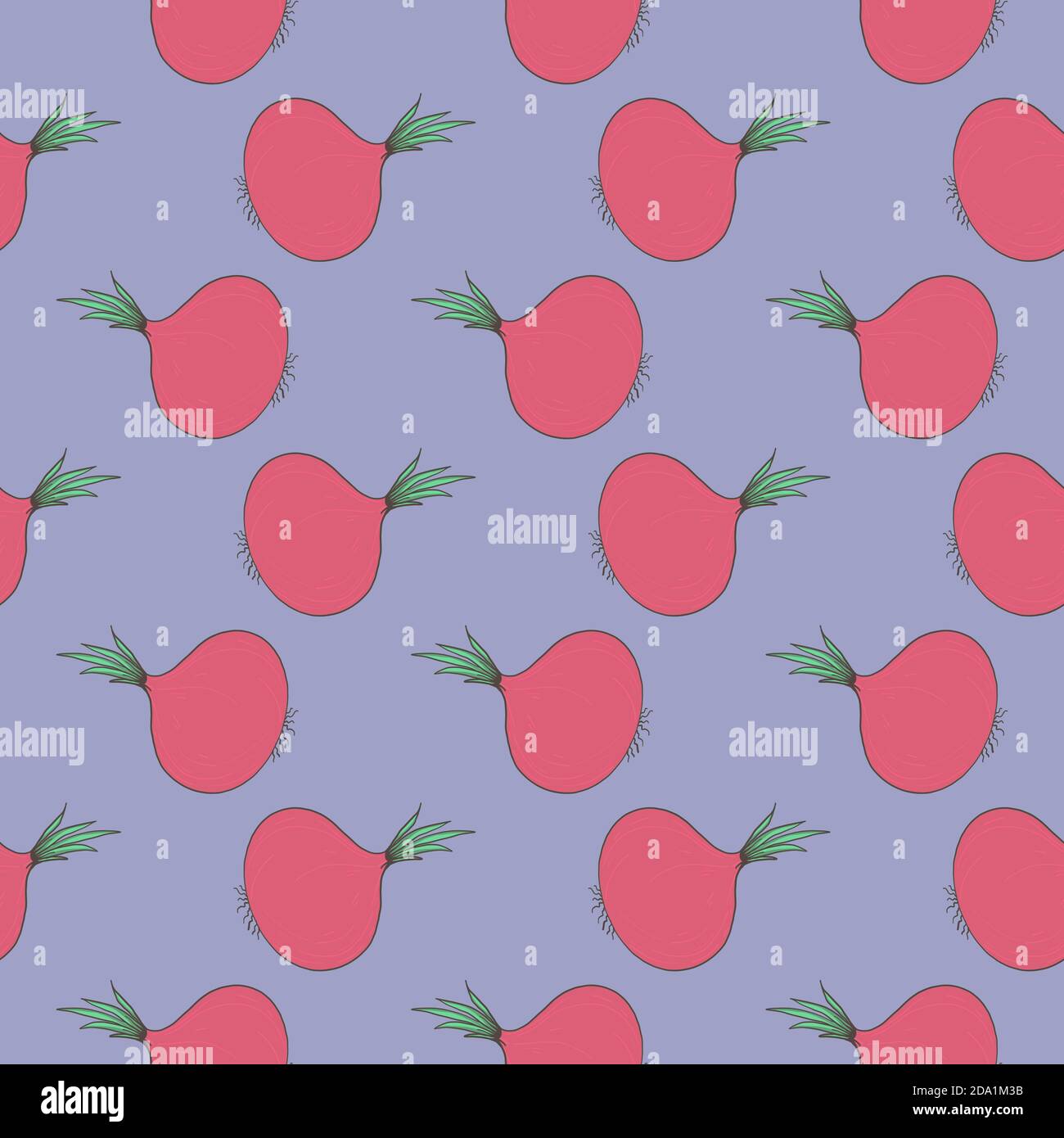 Pink onion , seamless pattern on a purple background Stock Vector Image ...