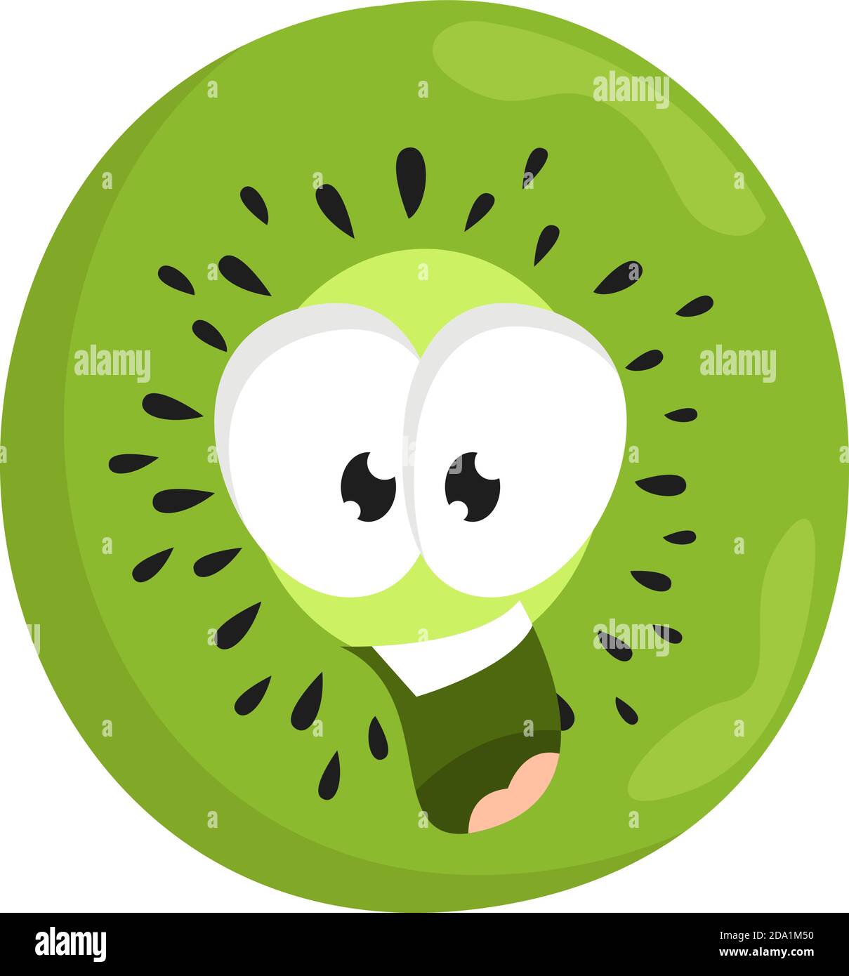 Scared kiwi the fruit ,illustration,vector on white background Stock ...