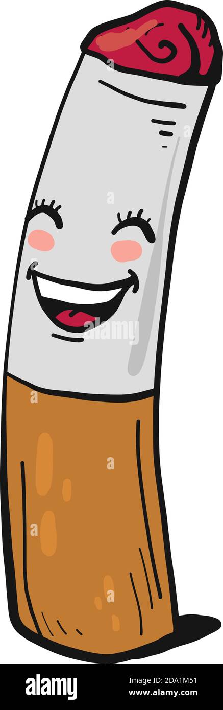 Smiling cigarette ,illustration,vector on white background Stock Vector ...