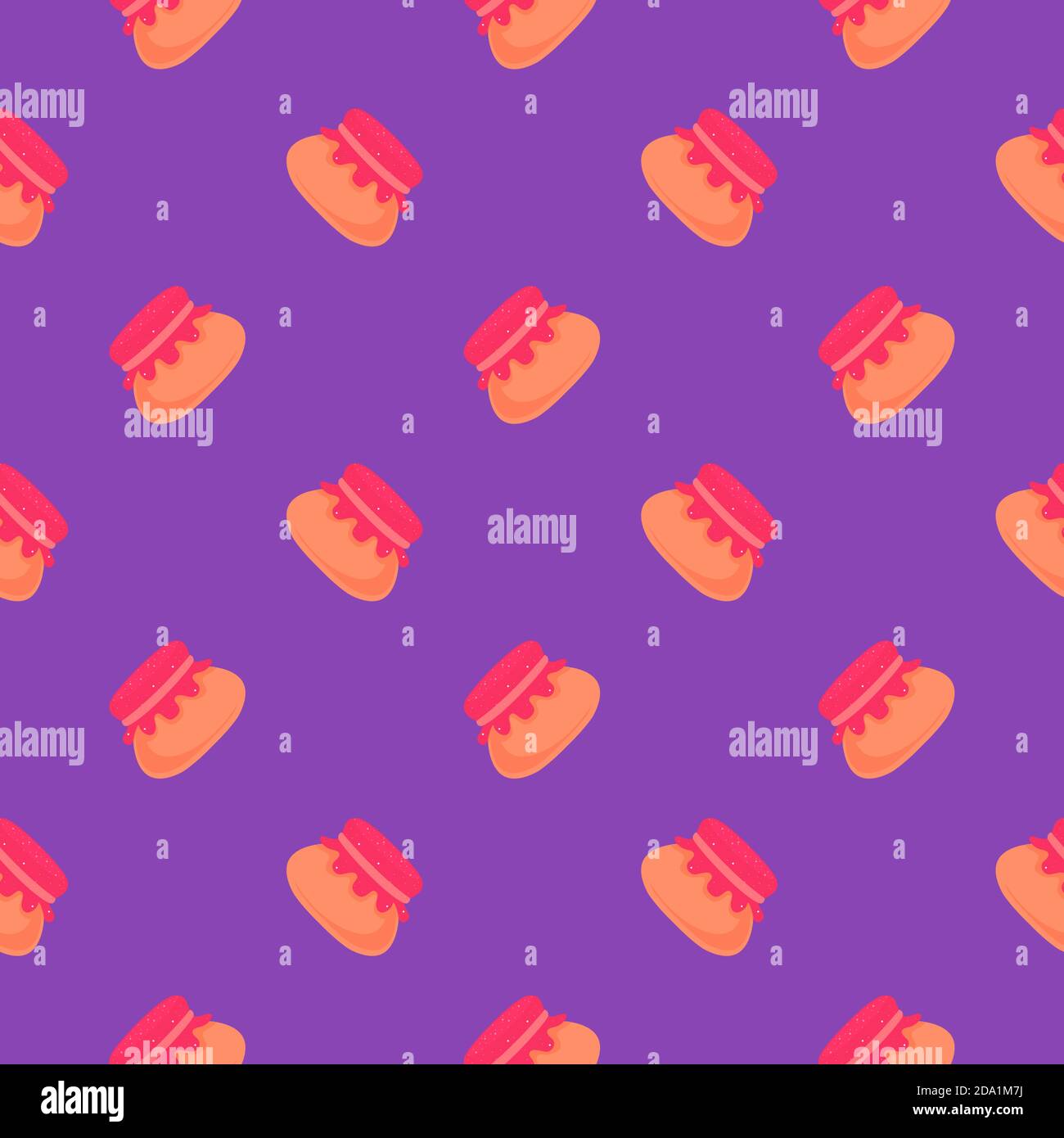 Honey pot , seamless pattern on a purple background Stock Vector Image ...