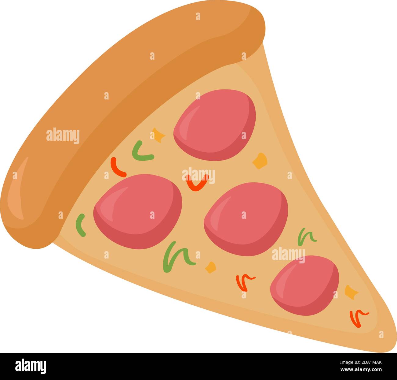 Pizza slice , illustration, vector on white background Stock Vector ...