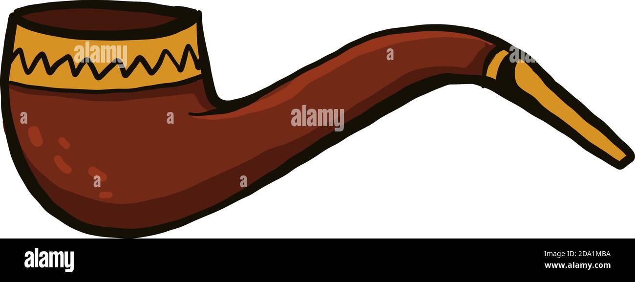 Old long brown pipe ,illustration,vector on white background Stock ...