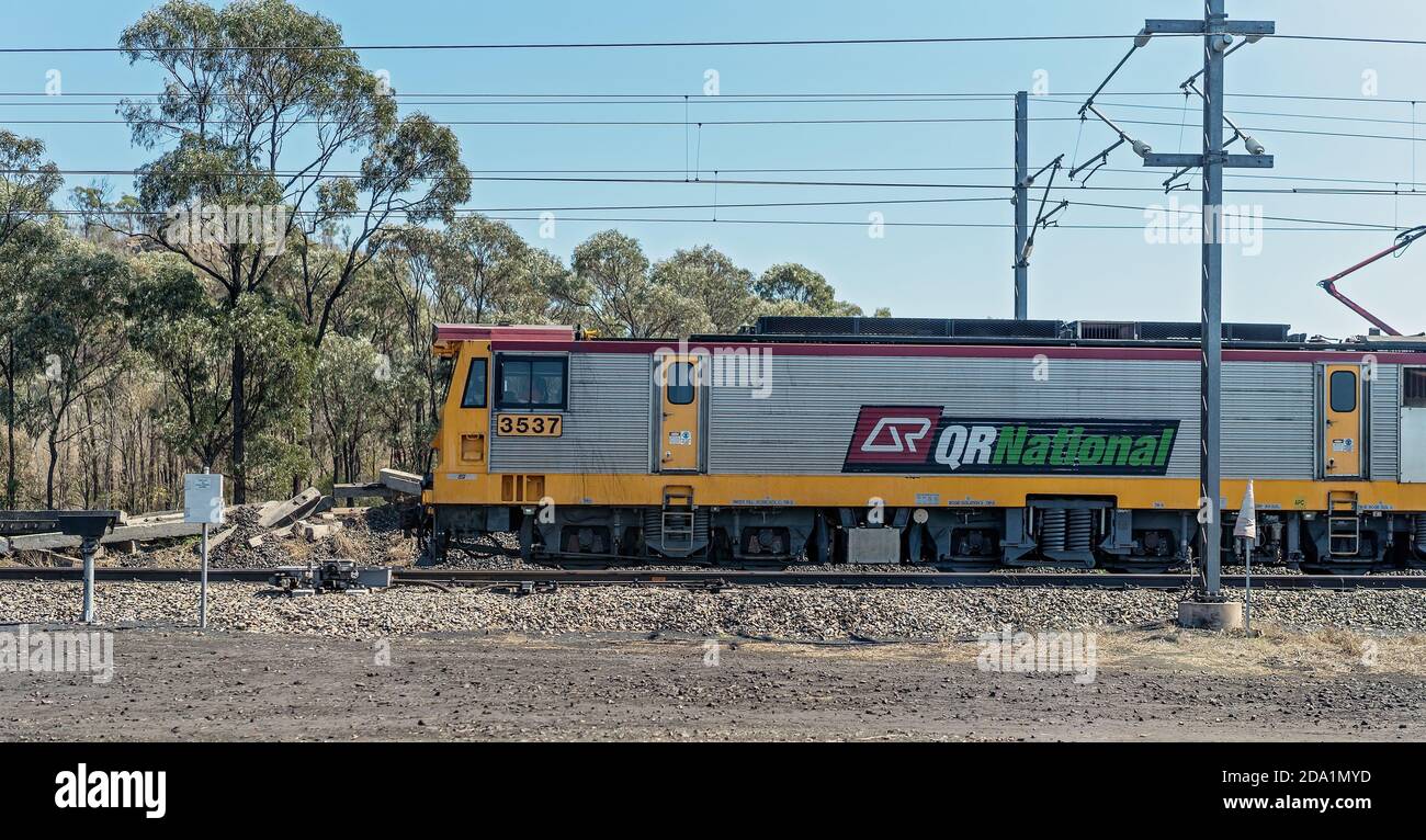 Nebo, Queensland, Australia - October 2019: A train transporting coal ...