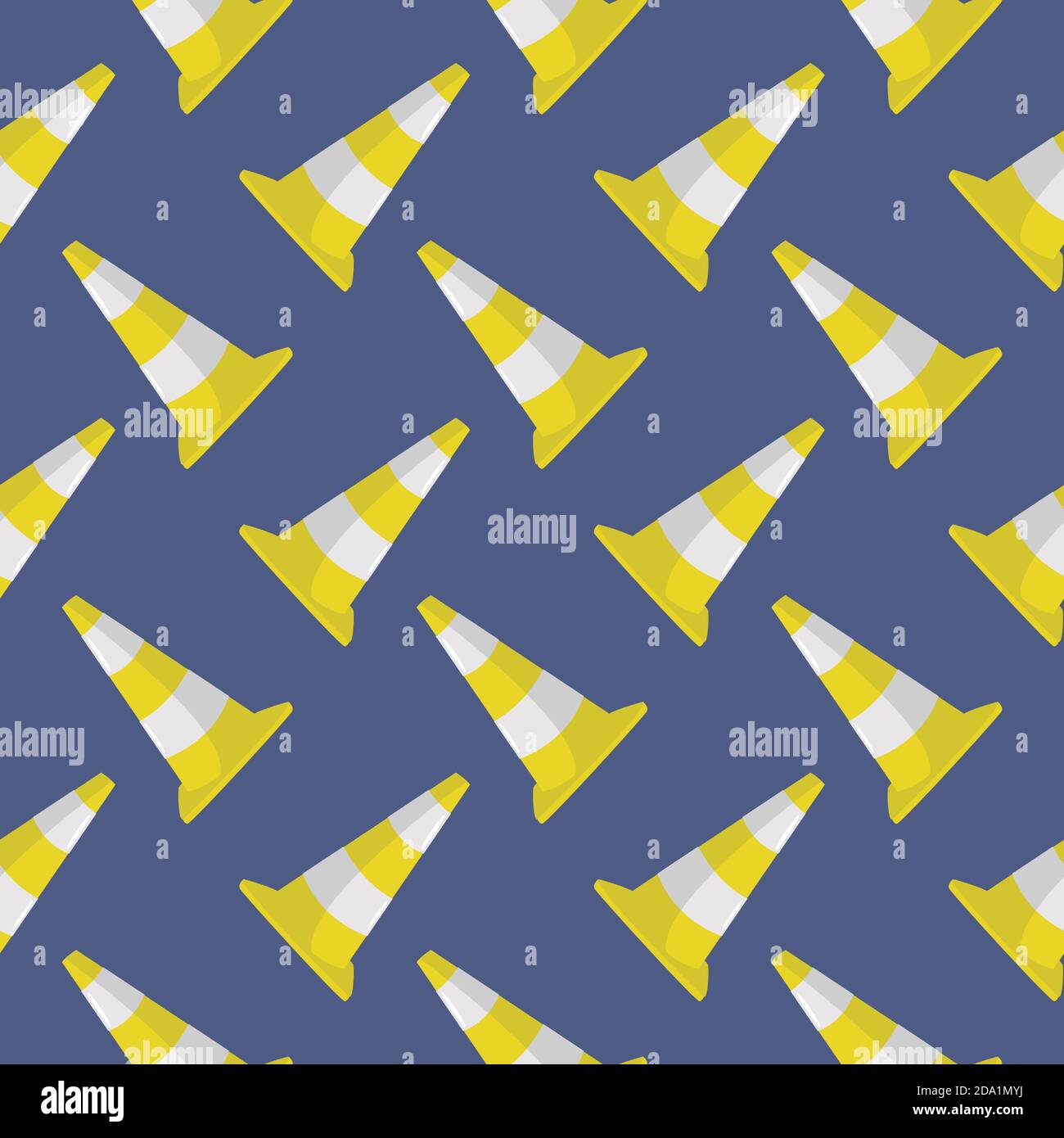 Road cones , seamless pattern on a blue background Stock Vector Image ...