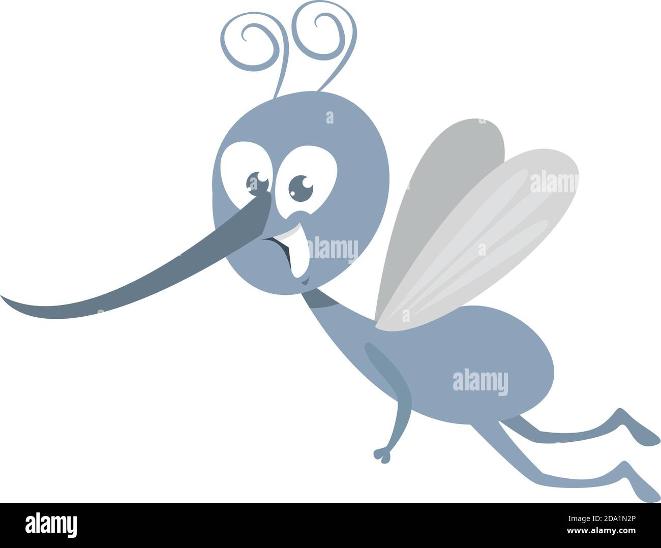 Blue mosquito,illustration,vector on white background Stock Vector ...