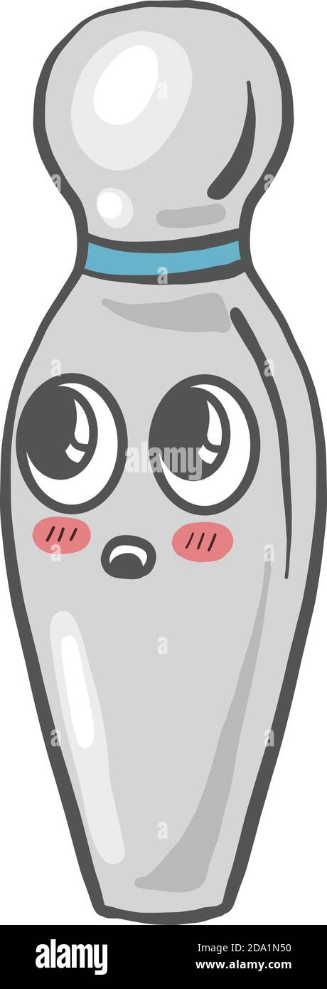 Sad bowling pin , illustration, vector on white background Stock Vector ...