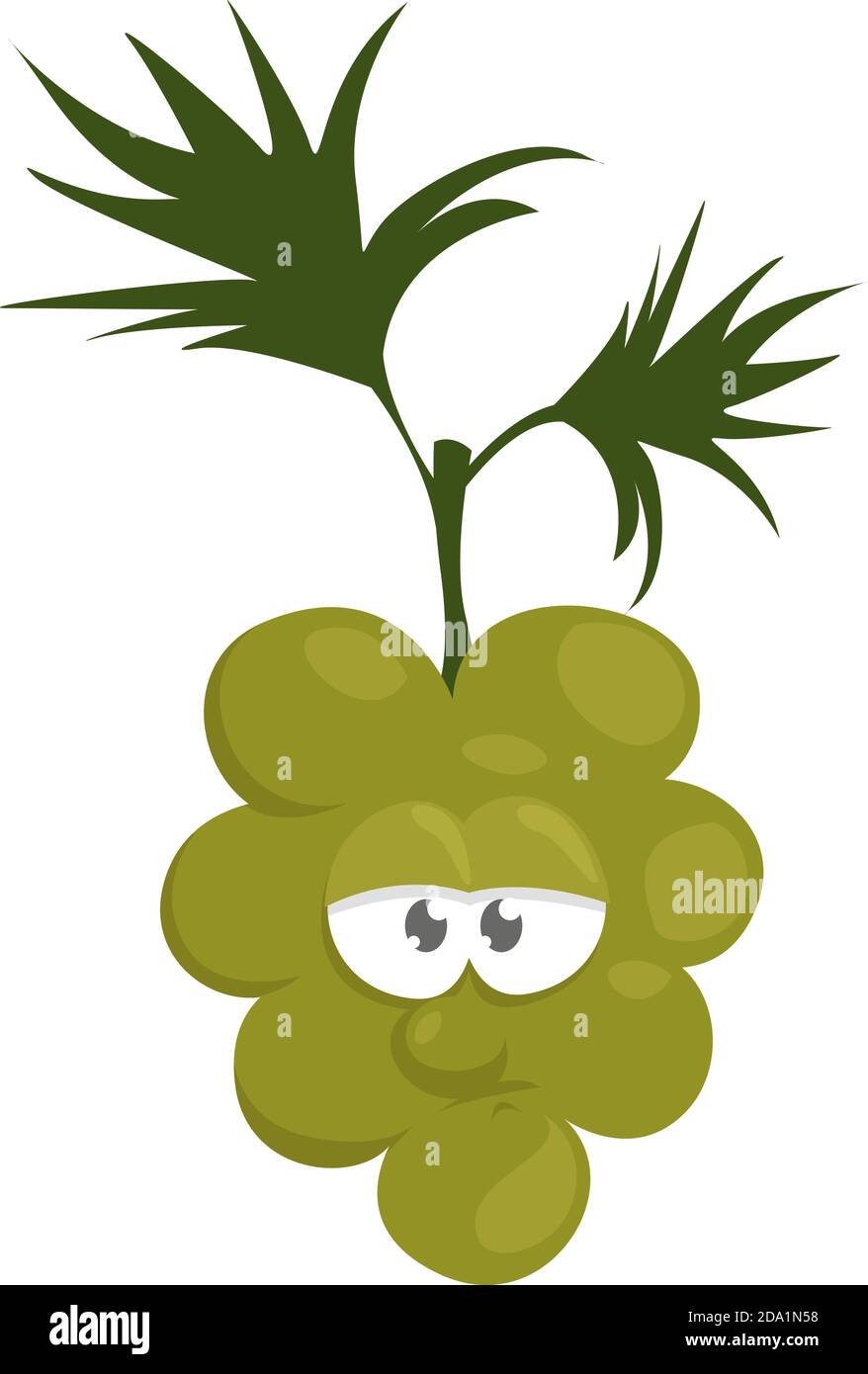 Sad grapes , illustration, vector on white background Stock Vector ...