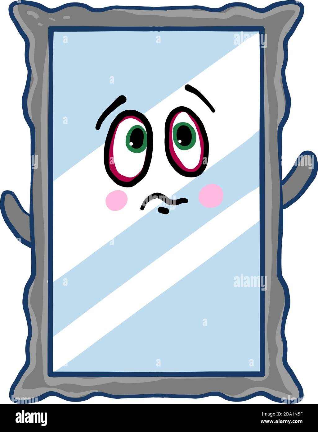 Sad mirror , illustration, vector on white background Stock Vector ...
