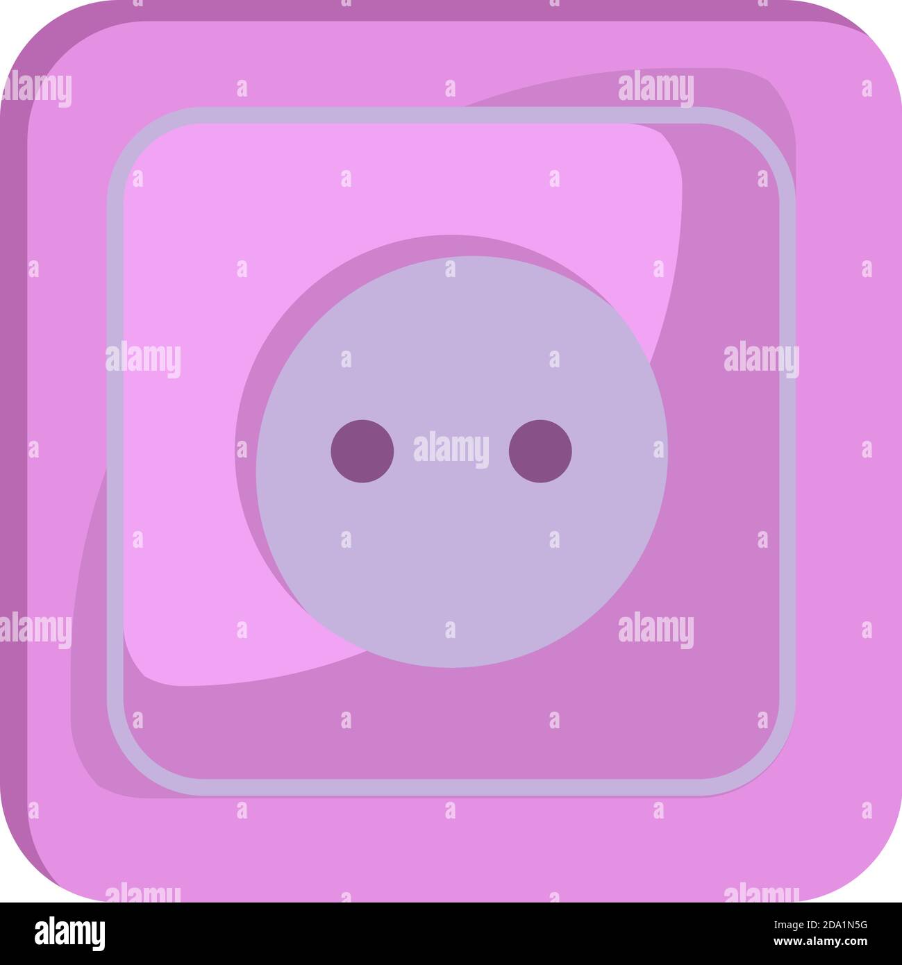 Pink power socket , illustration, vector on white background Stock ...