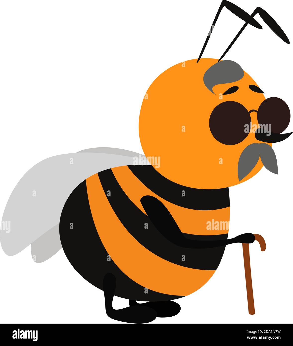 Old blind bee ,illustration,vector on white background Stock Vector ...