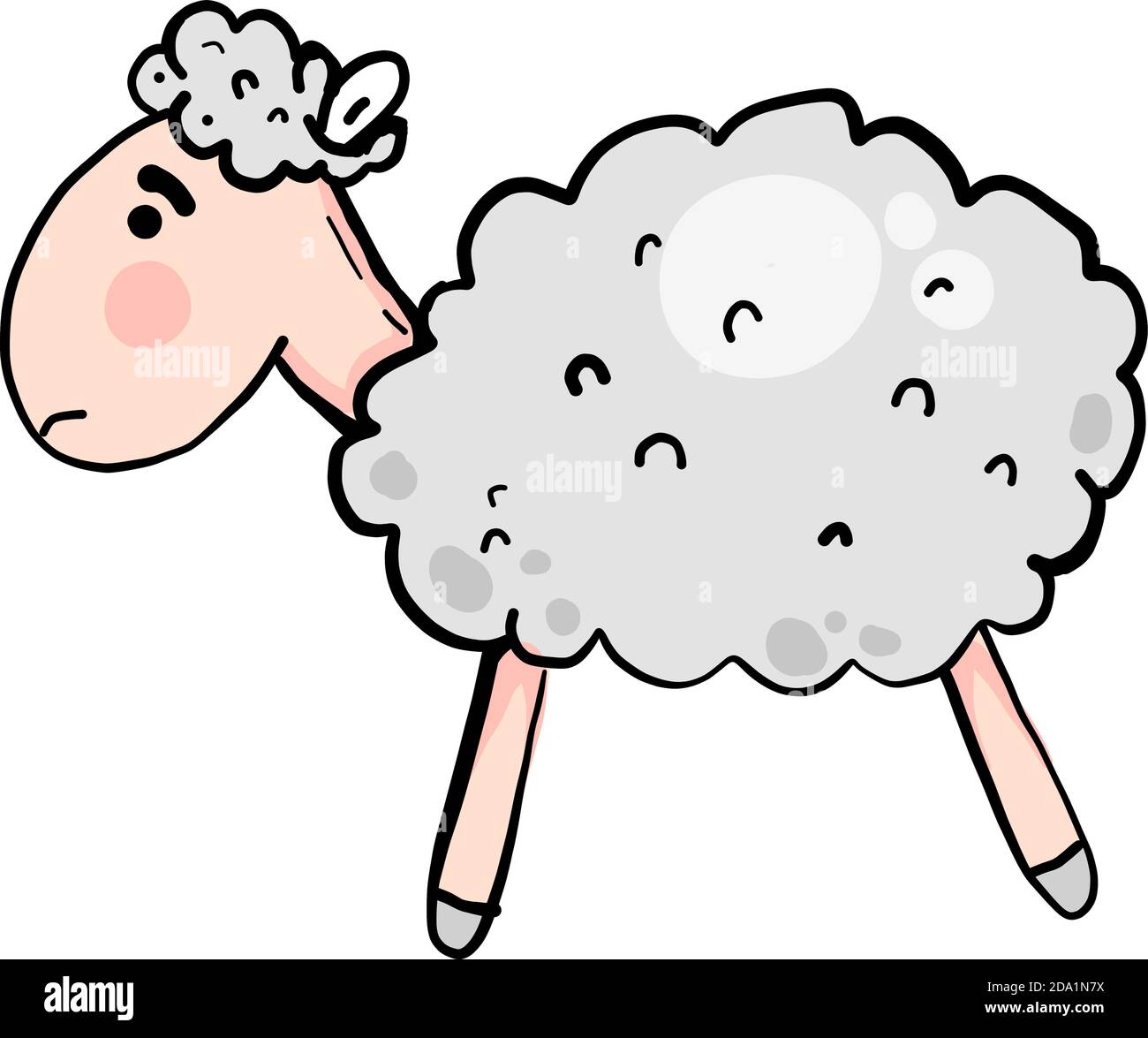 Cartoon illustration lamb sad expression hi-res stock photography and ...